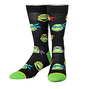 Cool Socks Retro TMNT Teenage Mutant Ninja Turtles, Novelty Crew Socks for Men