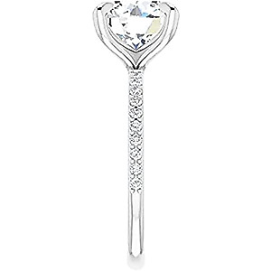 Moissanite World Handmade Round Cut 3.00 CT Moissanite Engagement Ring/Moissanite Wedding Ring/Moissanite Bridal Ring Set 925 Sterling Silver Perfact for Gift Or As You Want (5)