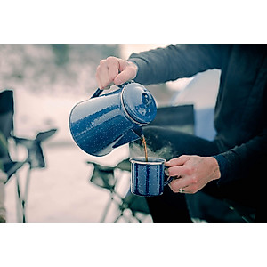 Stansport Enamel Percolator Coffee Pot 8 Cup - Blue (10343)