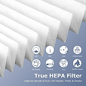 Improvedhand FLT4825 HEPA Filter B Replacement Compatible with G-Guardian Air Purifiers AC4825 AC4825E AC4300 AC4800 AC4900 AC4850,4 True HEPA Filters+8 Carbon Pre-Filters