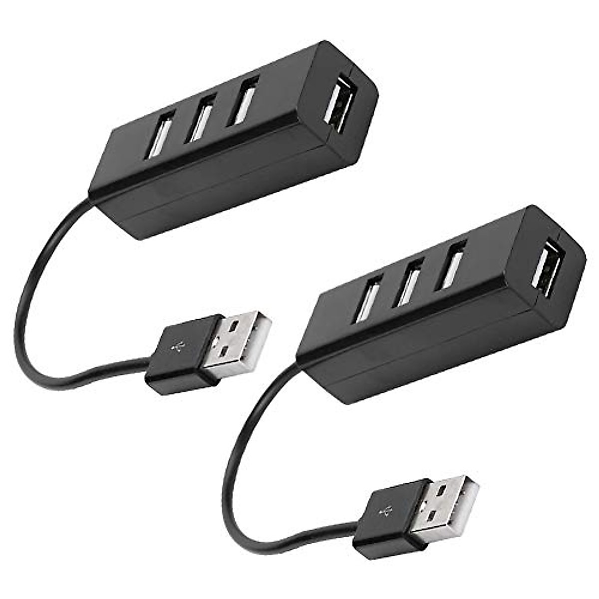 Salaty 4‑Port Hub, USB2.0 Hub 2Pcs Plug and Play for Notebooks(4USB Interface-Black, Pisa Leaning Tower Type)