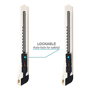 DRAGONFRUITEE 2 Pack Utility Knives Plastic Box Cutter with Stopper Retractable Razor knife Ideal Office, Home, Arts Crafts, Hobby Cardboard Cutting 9mm Wide Blade