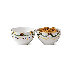 Star Fluted Christmas Chocolate Bowls, Set of 2