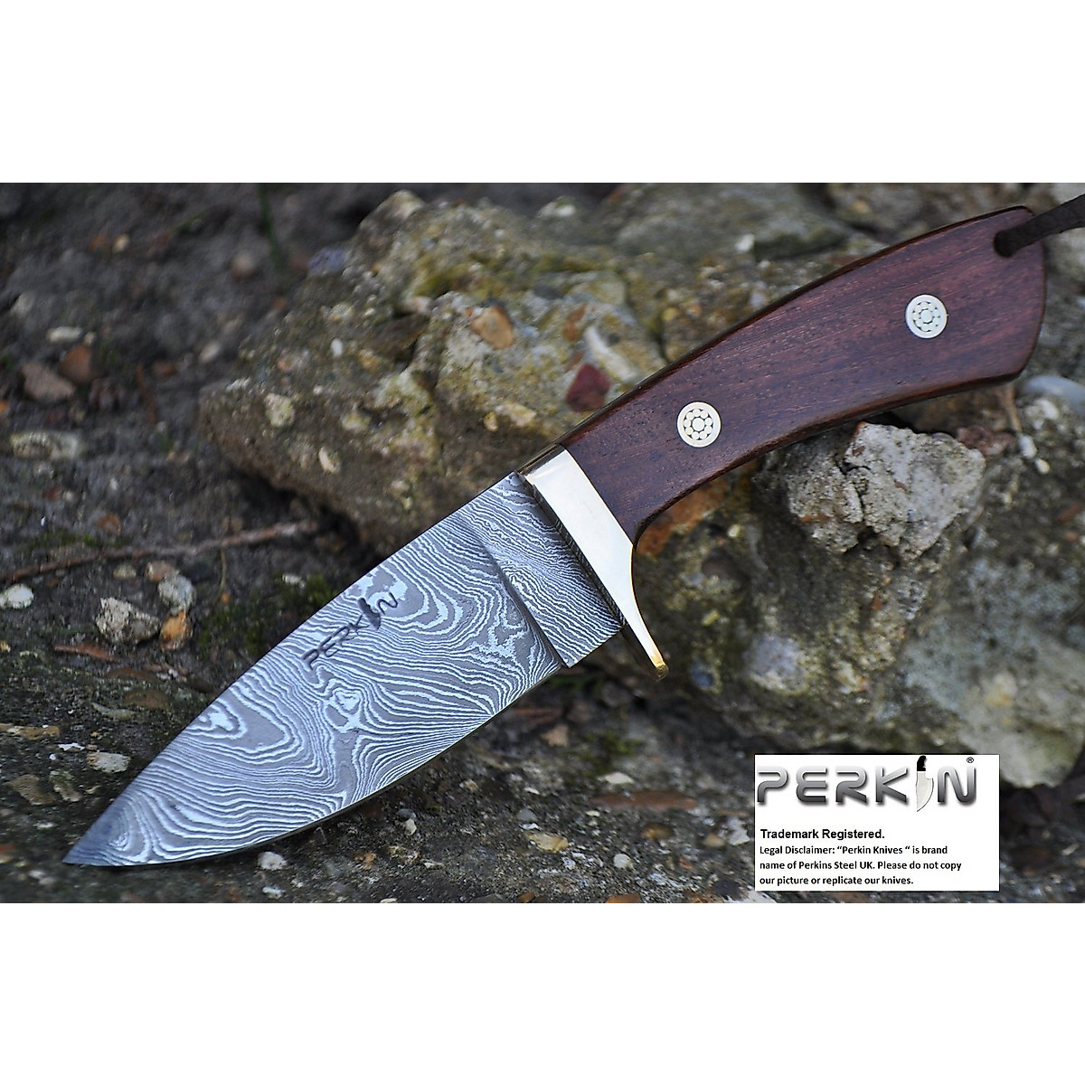 Perkin - Custom Damascus Handmade Hunting Knife - Bushcraft Knife