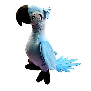 Muaquata Blue Parrot with Flower Stuffed Animal Plush Toy (Blue Parrot with Flower)