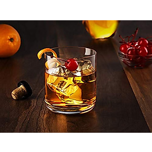 JoyJolt Nova Crystal Whiskey Glasses. Lowball Glasses Set of 4, 10oz Hand Made Short Glass Tumbler with Heavy Base. Double Old Fashioned Rocks Glass for Scotch or Bourbon Dishwasher Safe Glassware.