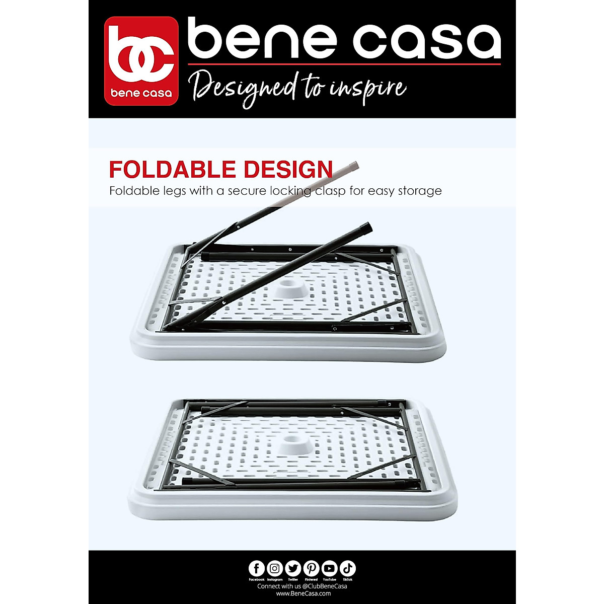 Benecasa Blow Mold Domino Game Table