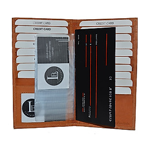 Leatherboss Wallet Womens Leather Long Credit Card Organizational Wallet (Tan)