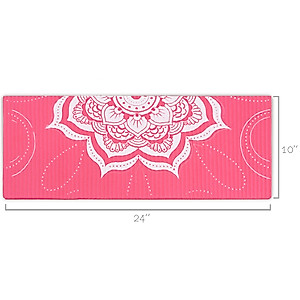 Crown Sporting Goods 1/2-inch (15mm) Chakra Art Yoga Knee and Elbow Pad (Coral)