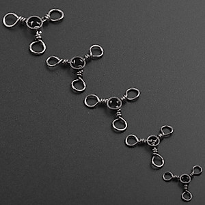 3 Way Swivels Fishing Tackle, 35pcs High Strength Triple Fishing Swivels Saltwater for Catfish Bottom Trolling Rig (1#)