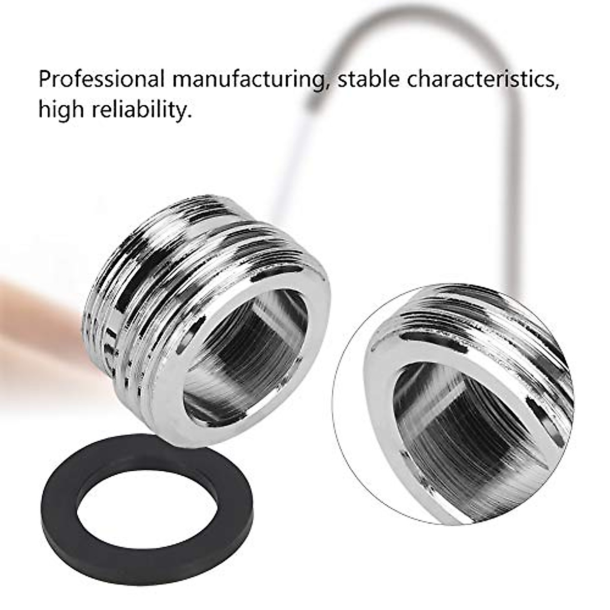 Kitchen Skin Aerator Faucet Adapter, Faucet Garden Hose Adapter Valve, Chrome Plated Brass Male Female Faucet Adapter to Connect Garden Hose, Dual Threads Faucet Aerators with Gasket