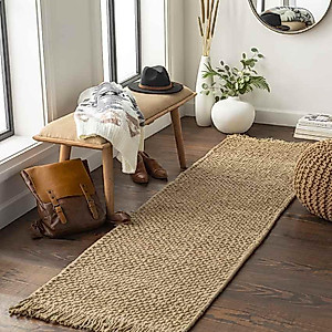 BROOKS DECOR Area Rugs, 2x3 Solid and Border Brown Area Rug Carpet for Living Room, Bedroom or Kitchen (2' x 3')