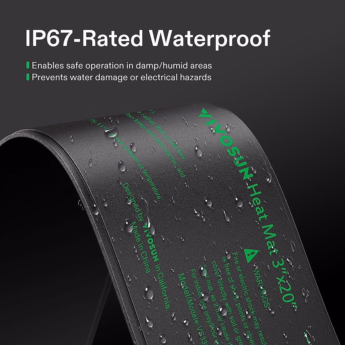 VIVOSUN Durable Waterproof Seedling Heat Mat 3" x 20" UL & MET-Certified Heating Pad for Hydroponic, Kombucha Tea, Brewing, Fermentation & Plant Germination