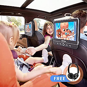 10.5" Dual Portable DVD Player with HDMI Input, Arafuna Car DVD Player Dual Screen Play A Same or Two Different Movies, Headrest DVD Player for Car Support 1080P HD Video, USB/SD,Last Memory