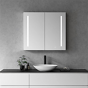 Altair Design Catola 36" Clear Glass Surface-Mount/Recessed LED Mirror Medicine Cabinet