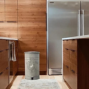 Trash Cans Kitchen 6 Gallons Trash Bin Waste Basket for Kitchen Farmhouse Trash Can with Lid Metal Trash Can