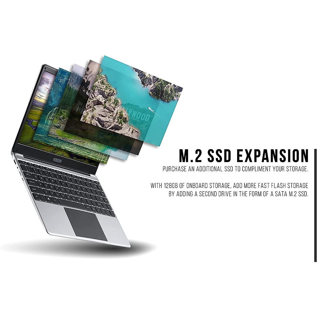 Fusion5 14.1" Full HD Windows 11 Laptop - 128GB Storage, 4GB RAM, T90B+ Pro Model Lapbook, N4120 Intel Quad Core CPU, 5GHz WiFi (Dual-Band WiFi) 2X WiFi speeds, USB 3.0, Supports M.2 SATA SSD (128GB)