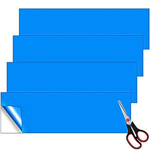 WILLBOND 4 Pcs 23 x 5 Inch Vinyl Pool Repair Patch Kit Large Self-Adhesive PVC Pool Patch Repair Kit Cut-to-Size Inflatable Pool Patches with Scissors for Swimming Pools Inflatable Boat Products(Blue)