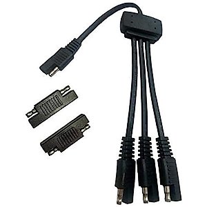 Sunway Solar Panel Connectors,Extension Cable Connect 3 Solar Panels to 12V Battery with Two SAE Polarity Reverse Adapters for 12Volt Solar Charger,Solar Maintainer and Solar Charging Kits