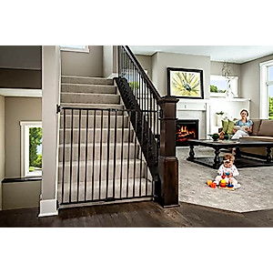 Regalo 2-in-1 Extra Tall Easy Swing Stairway and Hallway Walk Through Baby Gate, Black 1 Count (Pack of 1)