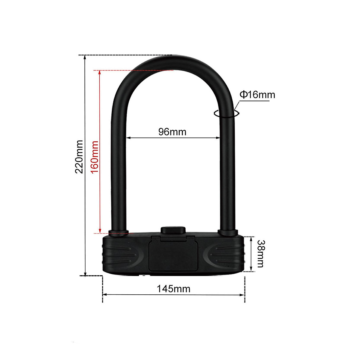 Bicycle Lock, U Shape 4 bit Combination Lock, high Security Made of Alloy with Password Cover to Prevent Accidental Changes. Suitable for Most Bicycles and e-Scooter Locks