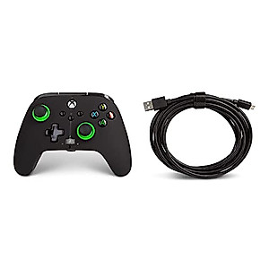 PowerA Enhanced Wired Controller for Xbox Series X|S - Green Hint, Officially Licensed for Xbox