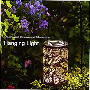 Outdoor Solar Lanterns Hanging Lights Hollowed Out Courtyard Lamp Decorative Wall Lamps for Garden Backyard Home