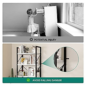 YITAHOME 5-Tier Bookshelf, Freestanding Black and White Book Shelf, Modern Minimalist Open Display Storage Book Shelves Standing Shelving Unit for Living Room Bedroom Home Office, White