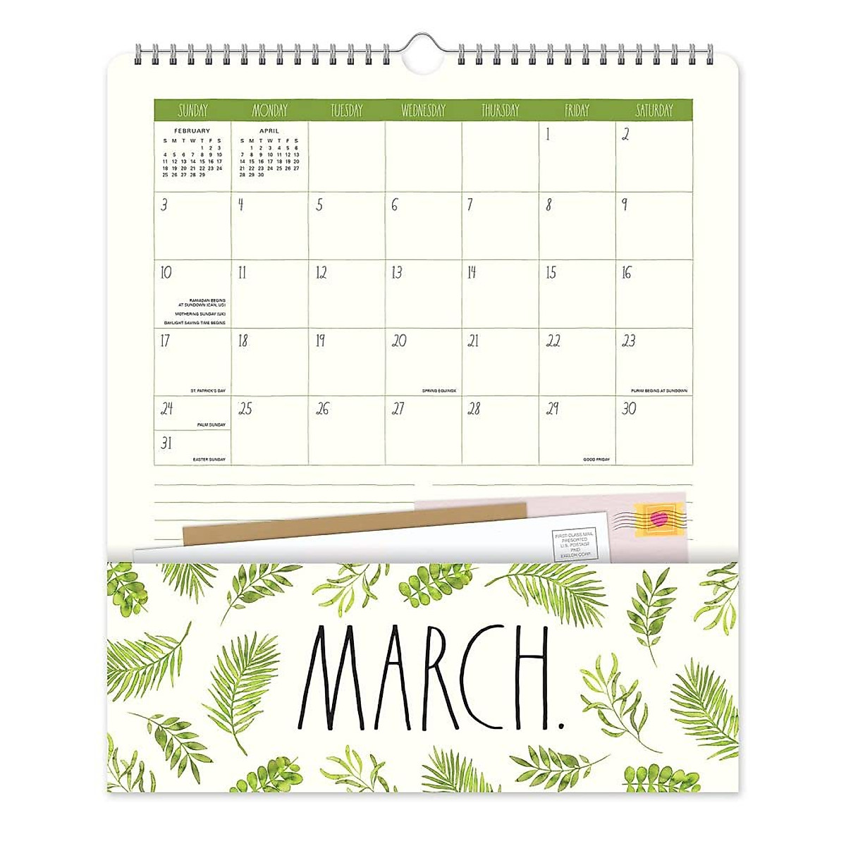 Orange Circle Studio Rae Dunn Pockets Plus Wall Calendar 2024, Large Monthly Planner with Hanging Hook for Home Office, Classroom, School, Family Calendar, Easy Planning and Organizing