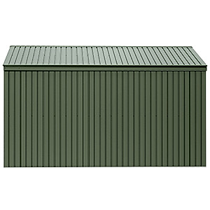 Scotts 10' x 12' Outdoor Lockable Water-Resistant Steel Storage Shed Building with Tool Hanger and Gable Roof, Green