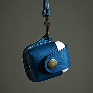 Hevitz Italian Genuine Leather Semi-Aniline AirPods Case, Blue