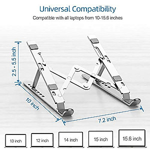 Xtree Laptop Stand,Laptop Holder Riser Computer Stand,Aluminum 7Angles Adjustable Ergonomic Non-Slip Ventilated Desktop Holder, Compatible with MacBook Air Pro, Dell XPS, Lenovo More 10-15.6” Laptops