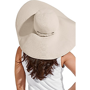 Coolibar UPF 50+ Women's COMPACT in A SNAP!? Shelby Shapeable Poolside Hat - Sun Protective (One Size- Tan Convertible Roll w/Snap)