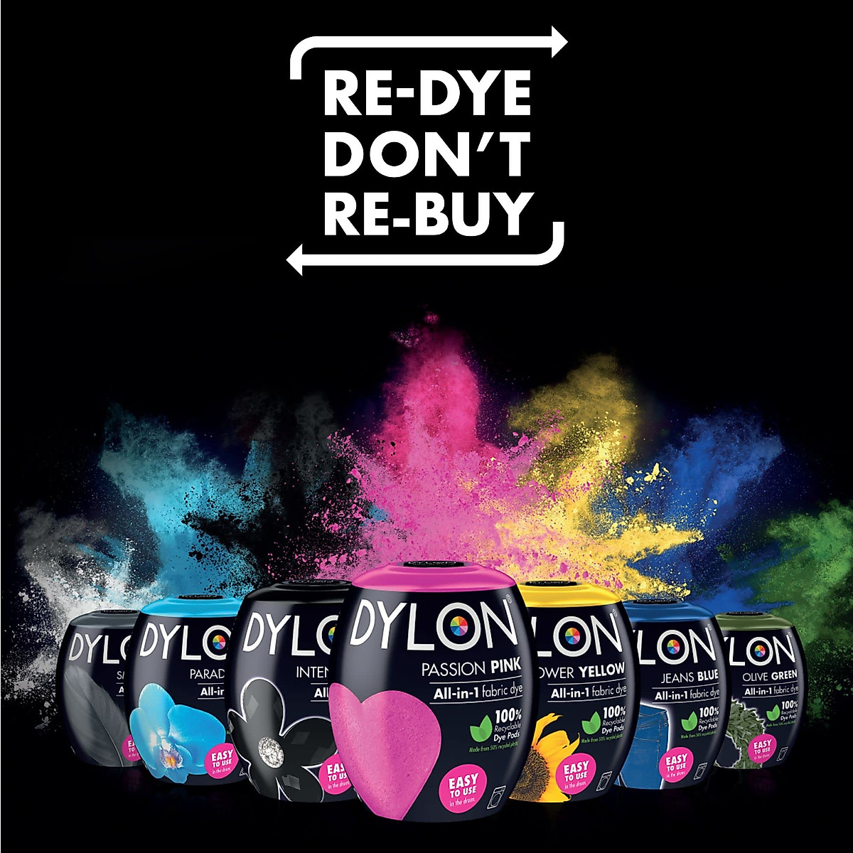 Dylon Washing Machine Fabric Dye Pod for Clothes & Soft Furnishings, 350g – Plum Red