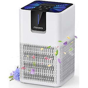 Air Purifiers for Home Large Room Up to 1250 Ft², MOOKA H13 HEPA Air Purifier for Pets Dust Odor Smoke, Aromatherapy Function, Air Cleaner with 15dB Quiet Sleep Mode for Bedroom Office Living Room