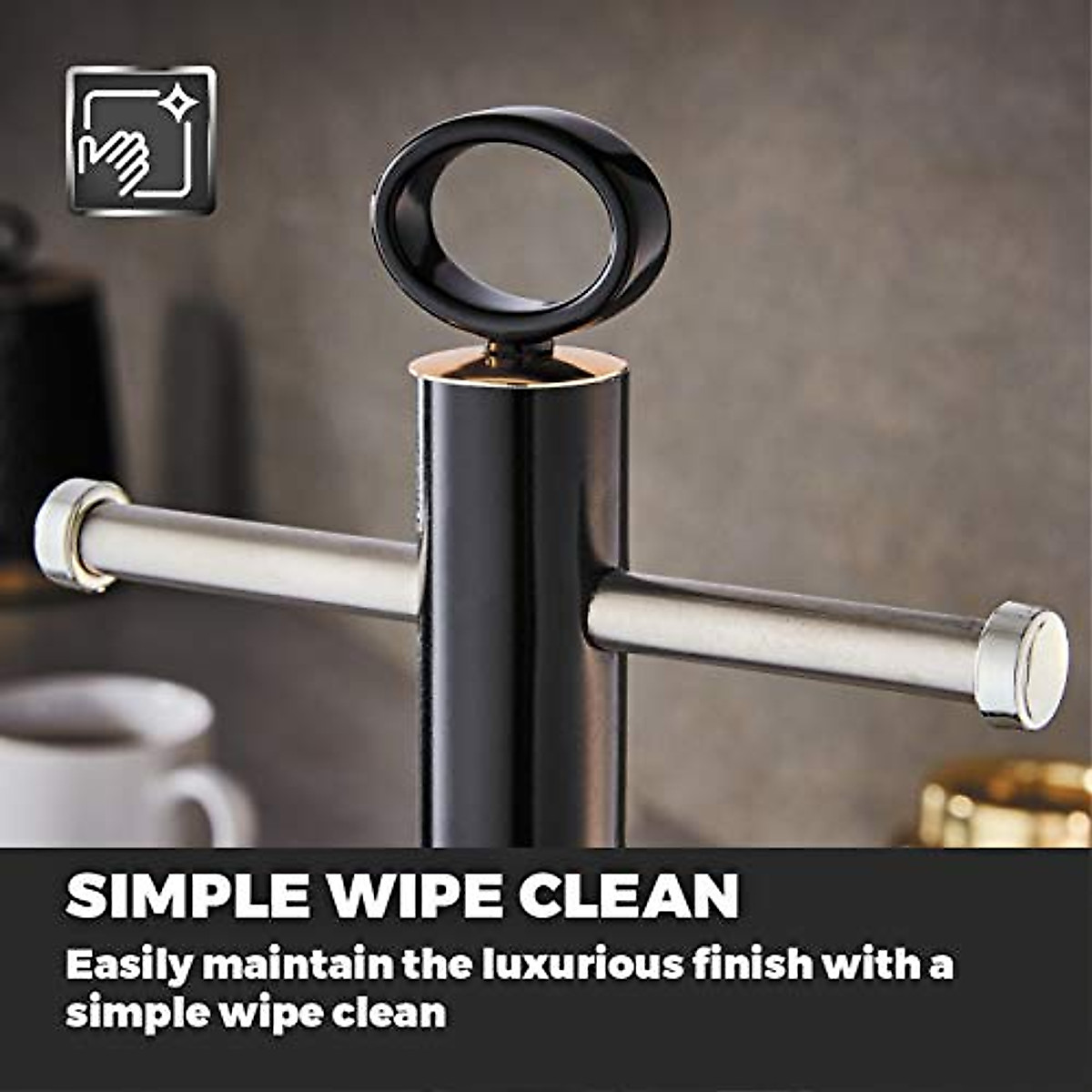 TOWER Mug Tree and Towel Pole, us:one Size, Black