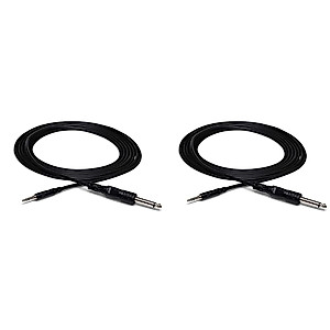 Hosa CMP-103 1/4" TS to 3.5 mm TRS Mono Interconnect Cable, 3 Feet,Black (Pack of 2)