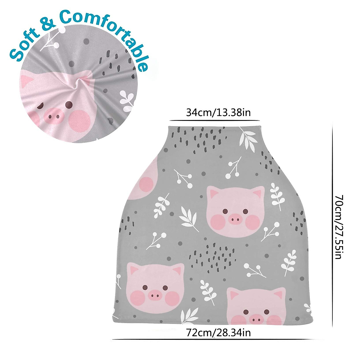 Nursing Cover Breastfeeding Scarf Cute Pig Leaves- Baby Car Seat Covers, Stroller Cover, Carseat Canopy (0mb7a)