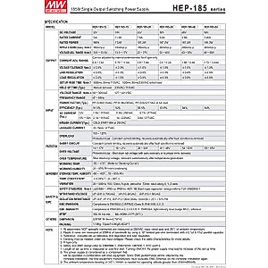 MEAN WELL HEP-185-54A 54V 3.45A 186.3W Single Output Switching Power Supply Harsh Environment