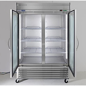 Kratos Commercial Refrigerator - 2 Glass Door Reach-in Dispaly Refrigerator, 54" W, 49 Cu Ft (69K-761)