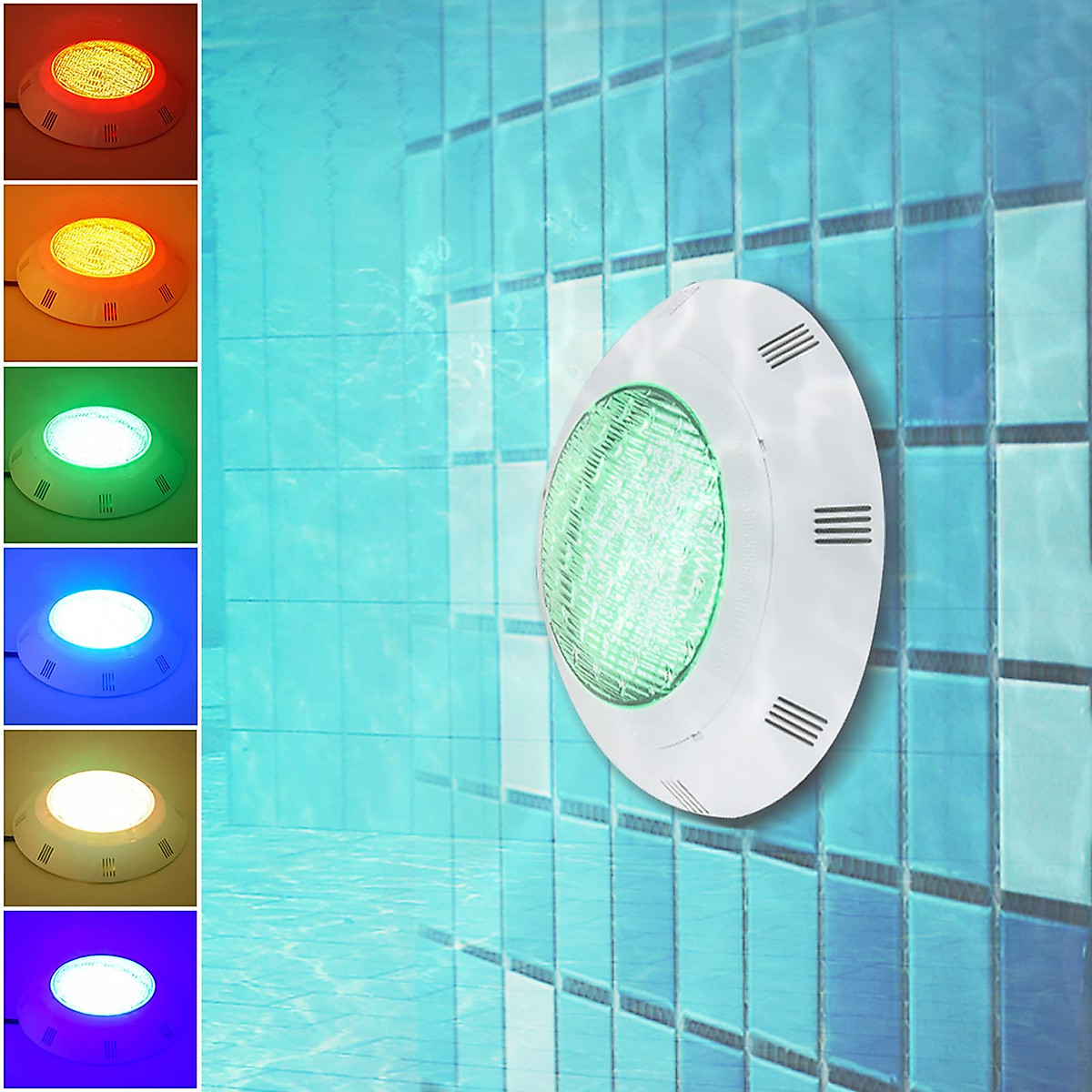 ZHFEISY 11.6" Submersible Led Light, 12V 45W Color Change Led Pool Light Pond Light Underwater Light - 7Colors + 2Color Change Modes RGB Led Pool Lights for Inground Pool w/RC IP68 Waterproof