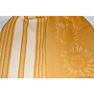 Design Imports DII Set 3 Sunflower Vine Jacquard Kitchen Dish Towels - Yellow - Green - Red