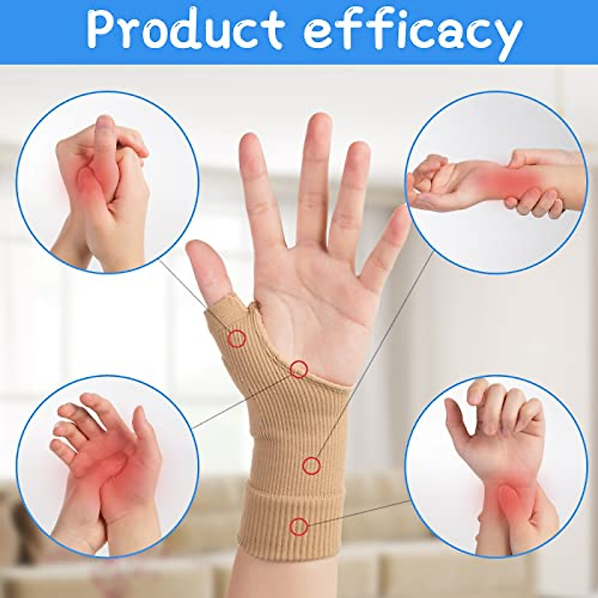 DCC-GETS Thumb Arthritis Compression Gloves(2 PAIRS),comfortable Compression Glove with Soft Gel Pads, Lightweight wrist Support Braces,Pain relief, Carpal Tunnel (Black)