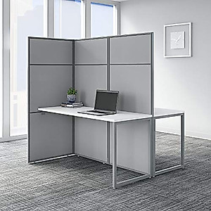 Bush Business Furniture Easy Office 2 Person Cubicle Desk Workstation, 60W x 66H, Pure White