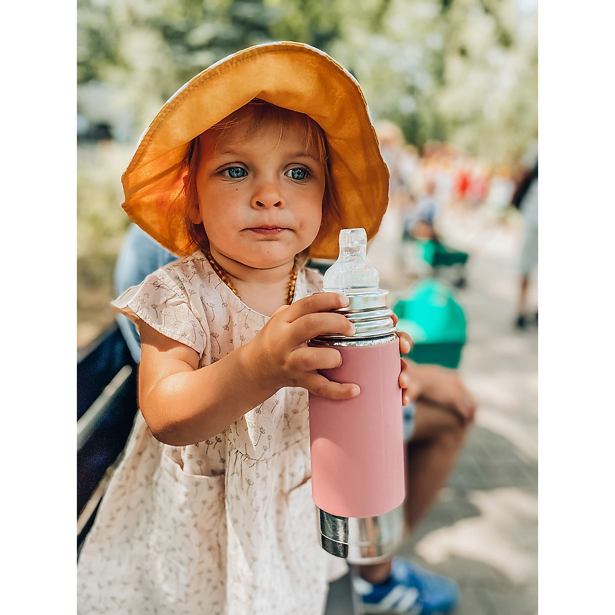 Pura Kiki 9oz/260ml Stainless Steel Insulated Sippy Bottle w/Sleeve, Plastic-Free, MadeSafe Certified, Medical-Grade Silicone Sipper Spout Fast Flow Rate for Kids, Toddlers, Babies & Infant – Aqua