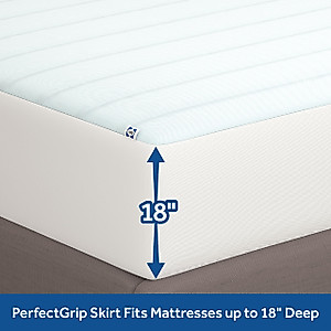 Sealy Mattress Topper, Waterproof Mattress Pad, Cool Touch Cooling Mattress Pad, King White