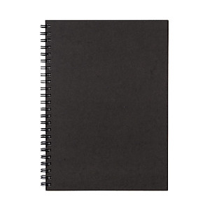 MUJI - A5 Dark Gray Plain Recycled Paper Double Ring Notebook (10 Pack)