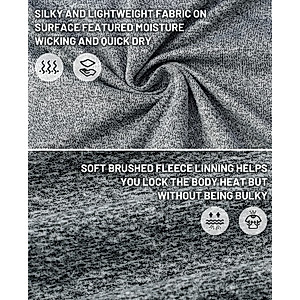 MIER Men's Quarter Zip Long Sleeve Pullover Shirts Golf Hiking Running Performance UV Top, Lightweight Brushed Back Fleece (Heather Grey, Small)