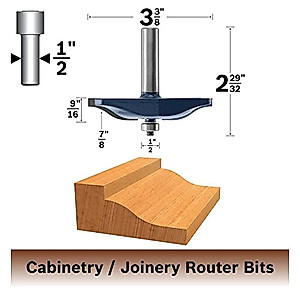 BOSCH 85640M 3-3/8 In. x 9/16 In. Carbide Tipped Ogee Raised Panel Bit