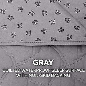 Furhaven XL/King Size Waterproof & Non Slip Quilted Twill Mattress Furniture Protector Cover, Washable - Gray, Jumbo/King Size